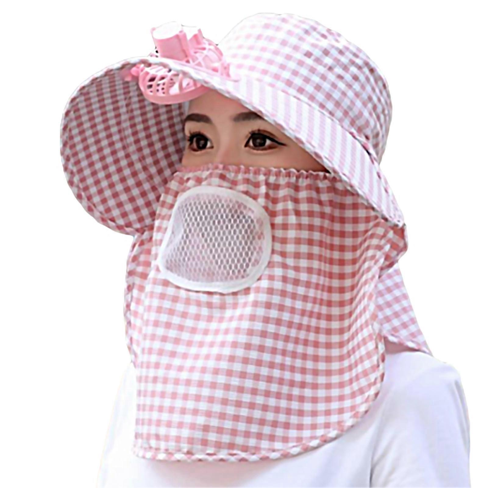 Unisex Sun Hat with Face Front Cover Face Neck Protection USB Three ...