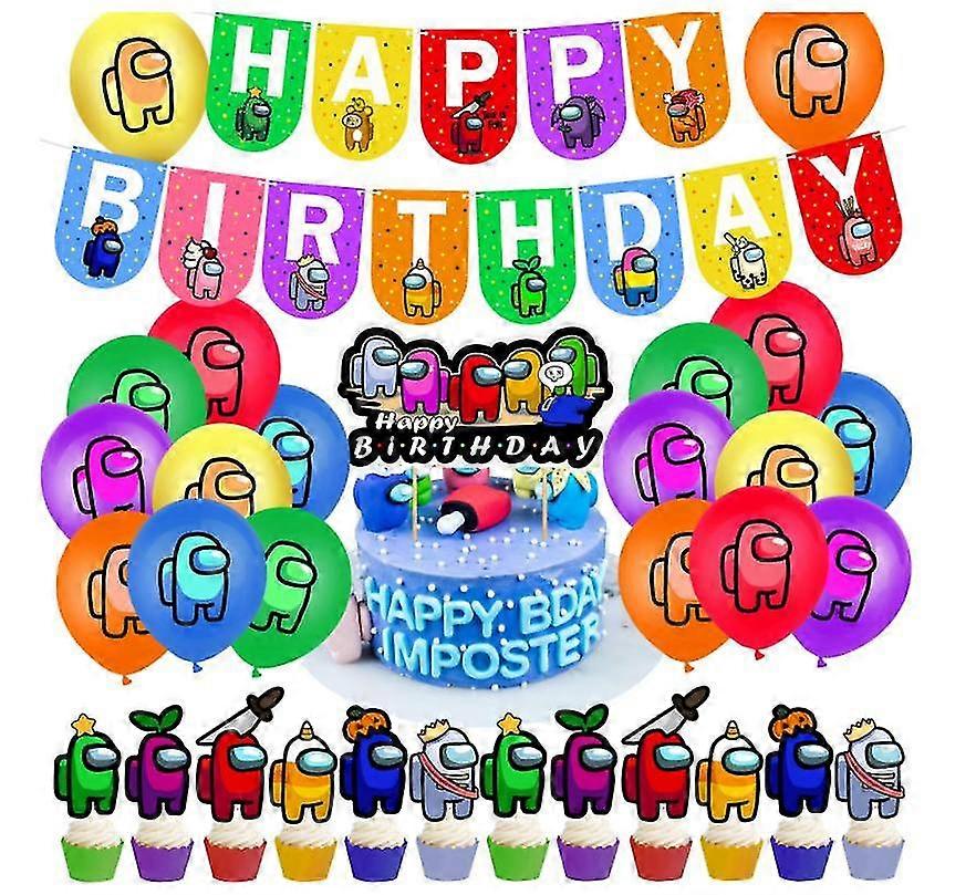 Among Us Kids Party Balloon Bows - Happy Birthday Party Themed Party ...