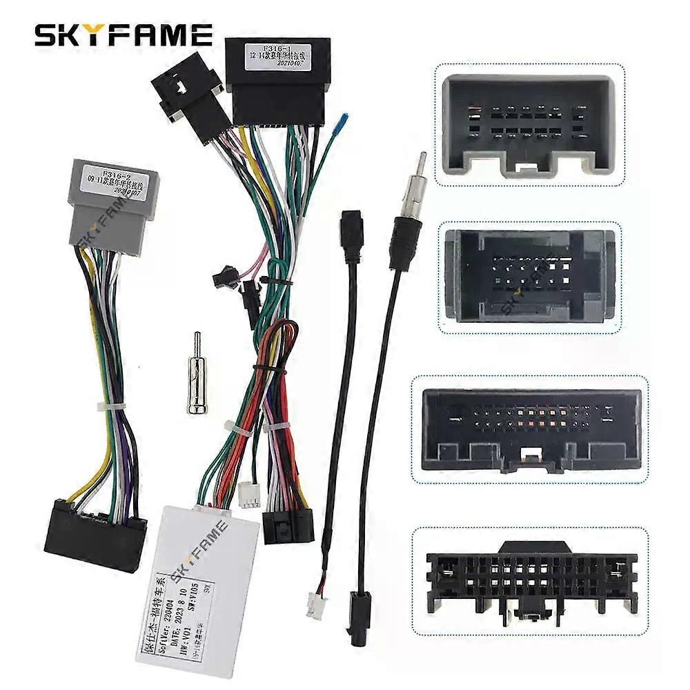 Applies to Car 16Pin Wire Harness Adapter Canbus Box Decoder Android Radio Power Cable For Ford ...