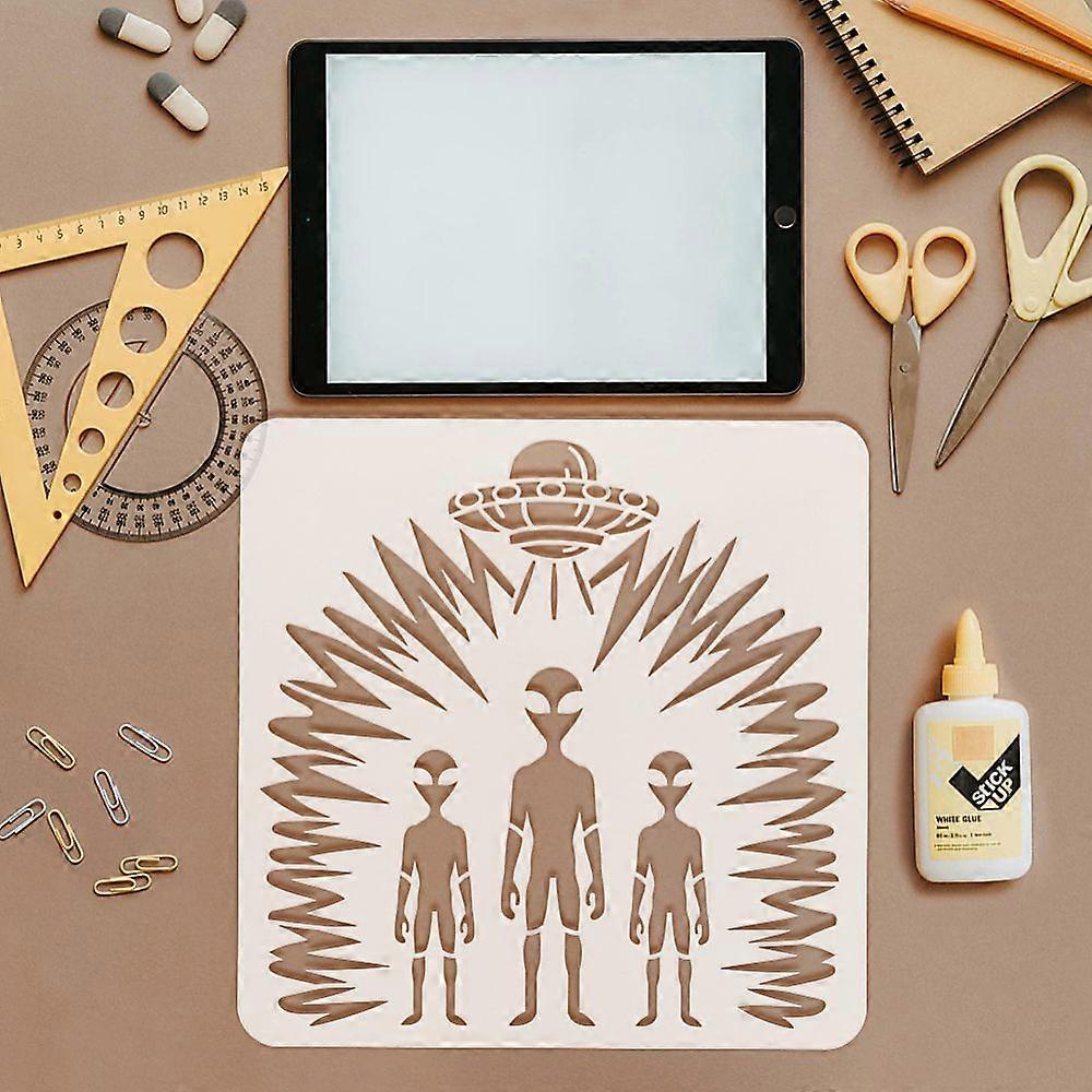 Alien UFO Painting Stencil 11.8x11.8 inch Reusable Aliens Pattern ...