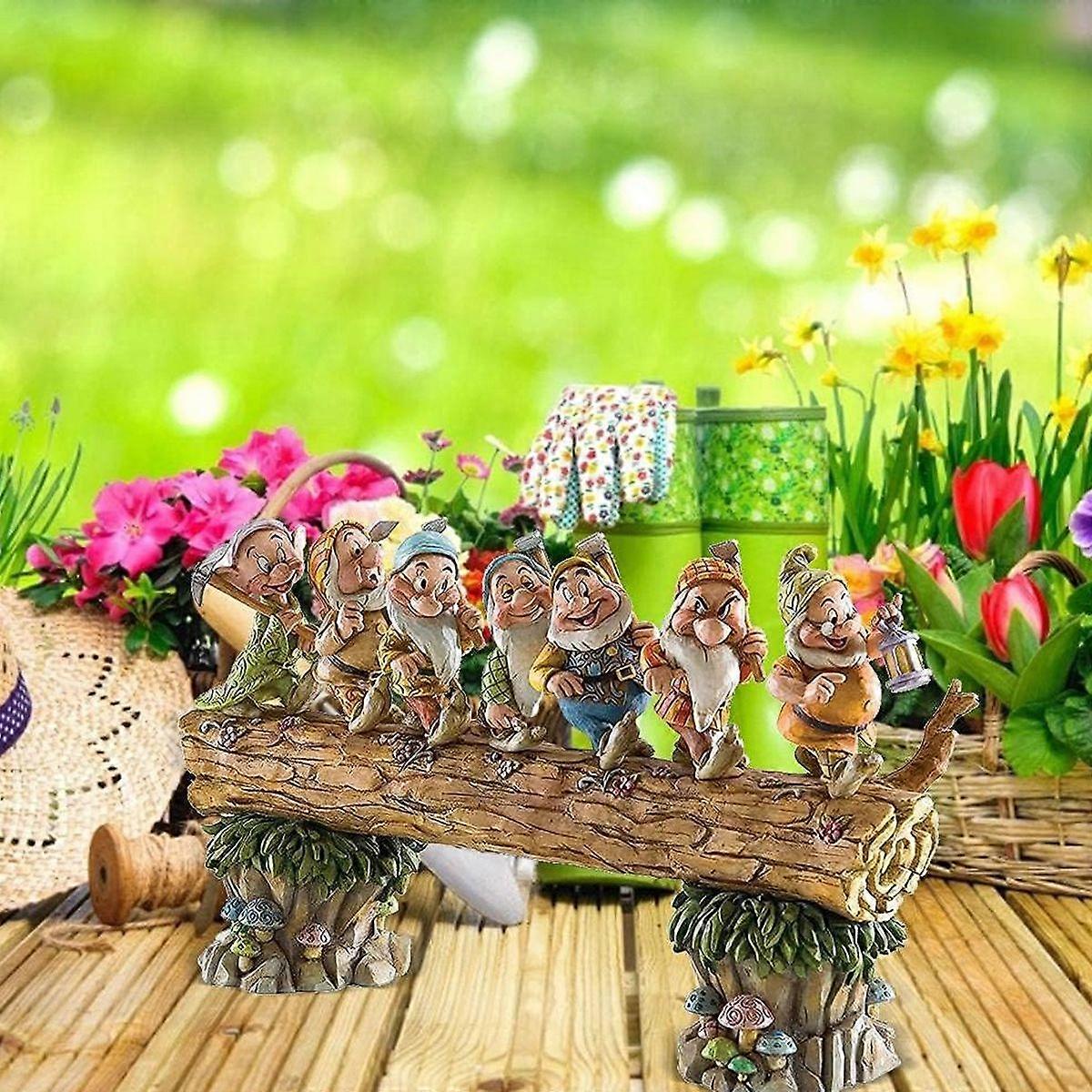 Seven Dwarf Trees Decorate The Garden, Mini Resin Statue of Dwarf ...