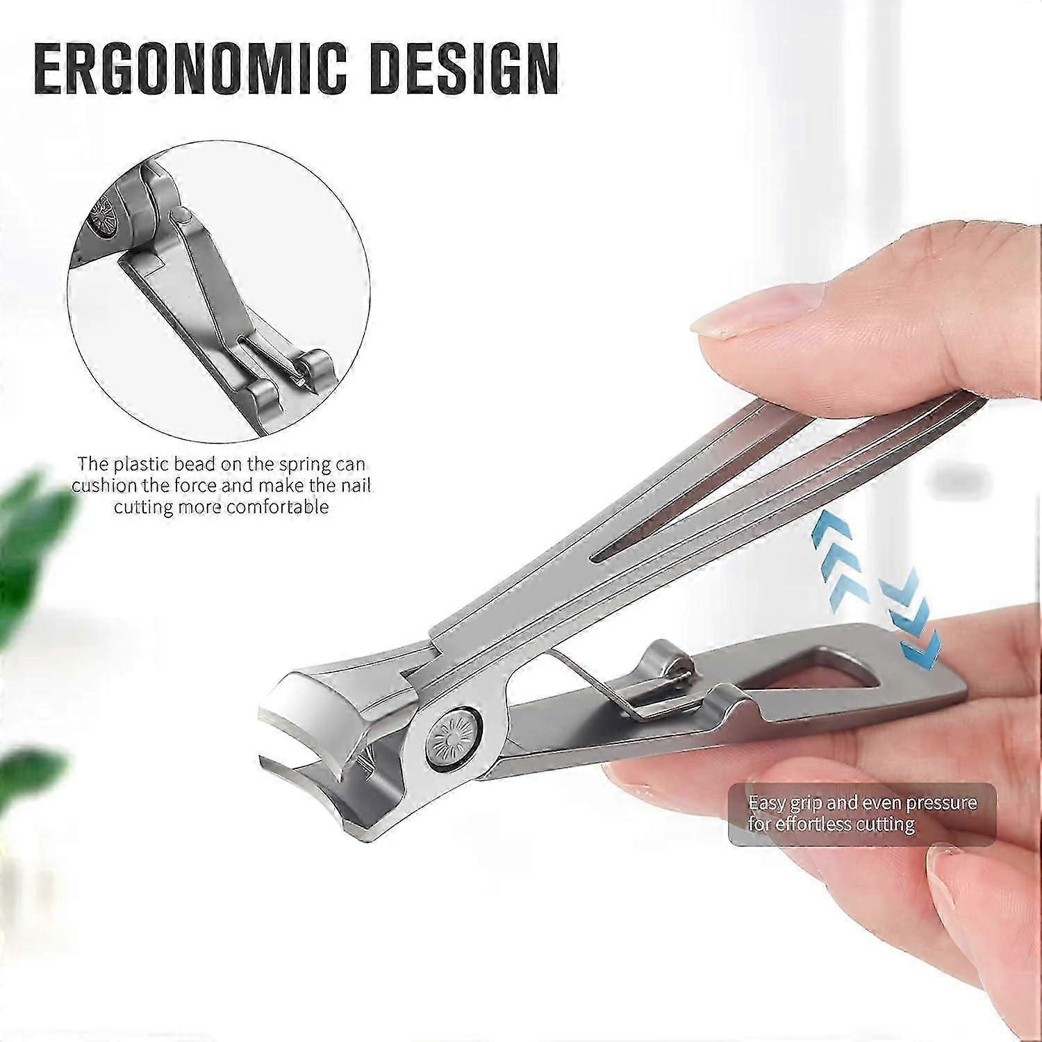 Nail clippers for thick nails with metal nail file - 15mm wide jaw nail ...
