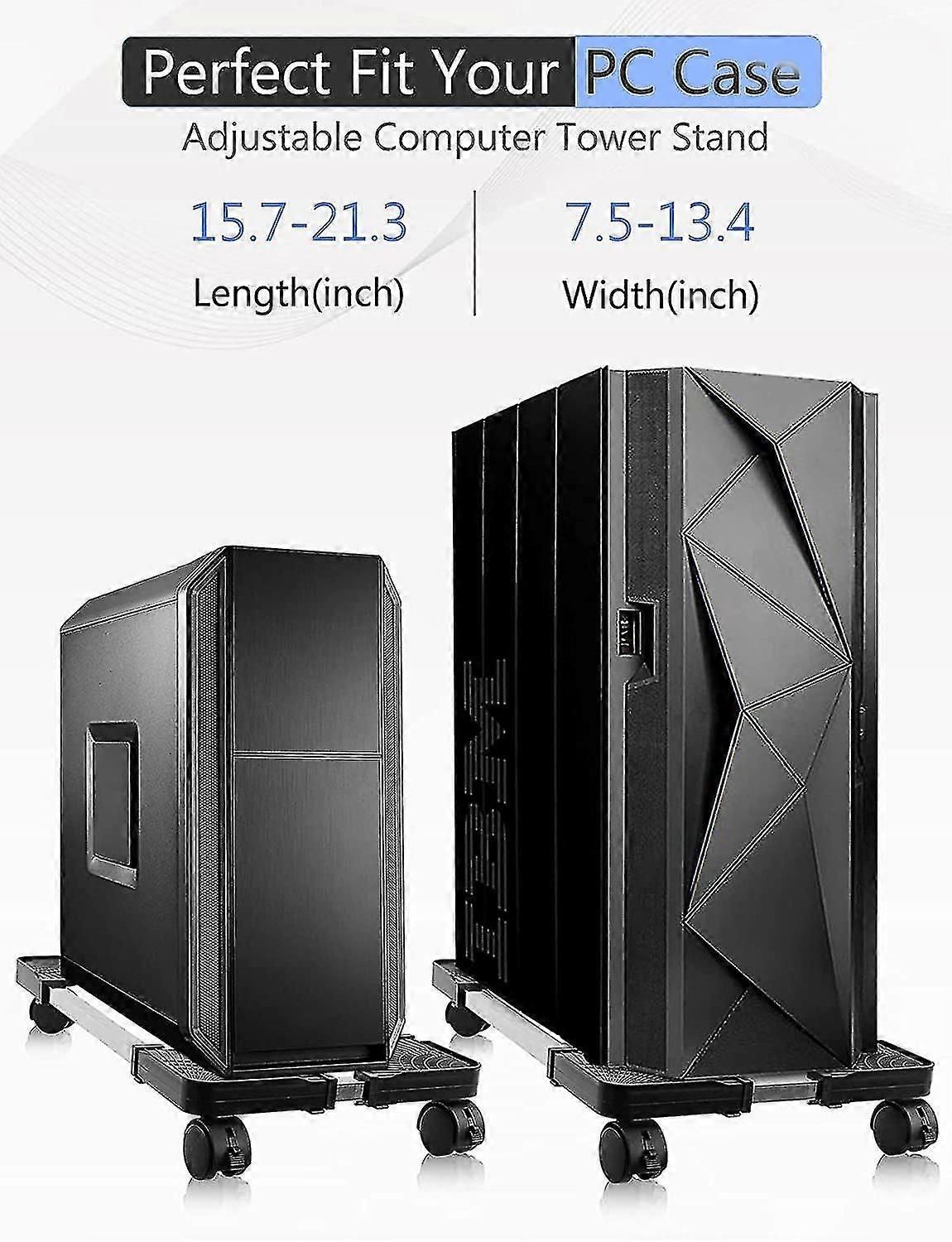 Computer Tower Stand, Adjustable Mobile Cpu Stand With Rolling Caster ...