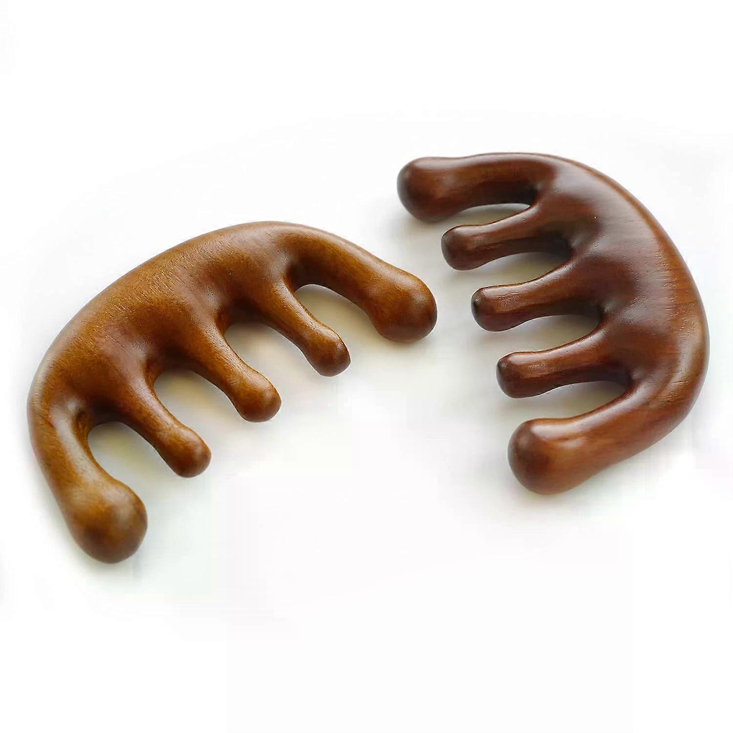 Head Scalp Comb, Sandalwood Wooden Massage Comb, Wide Tooth Scalp ...