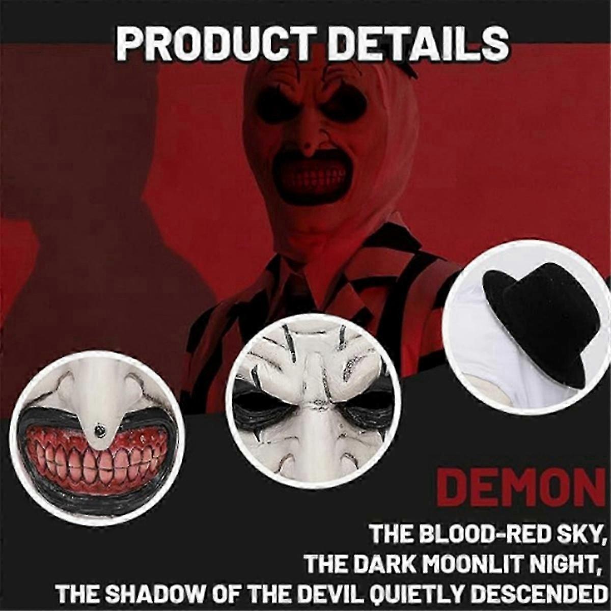 Halloween Terrifier Mask Killer Clown Mask Scary Joker Costume ...