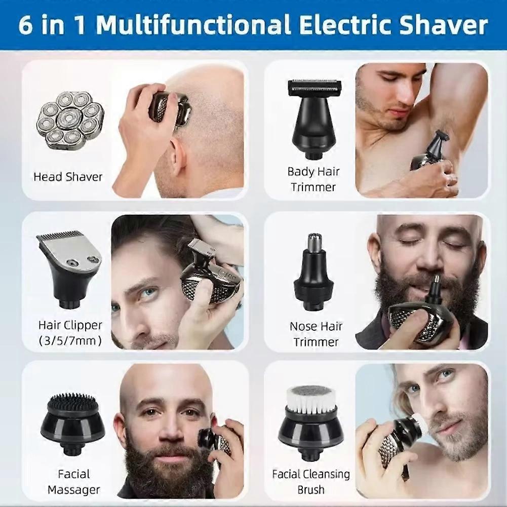 4D Head Shavers for Bald Men, Upgraded 9 Floating Heads 6-in-1 ...