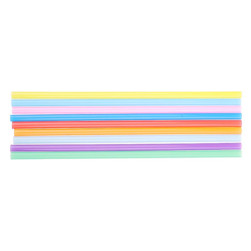 100 Pieces 6*190mm Plastic Drink Straws Diy Flat Mouth Straight Tube ...