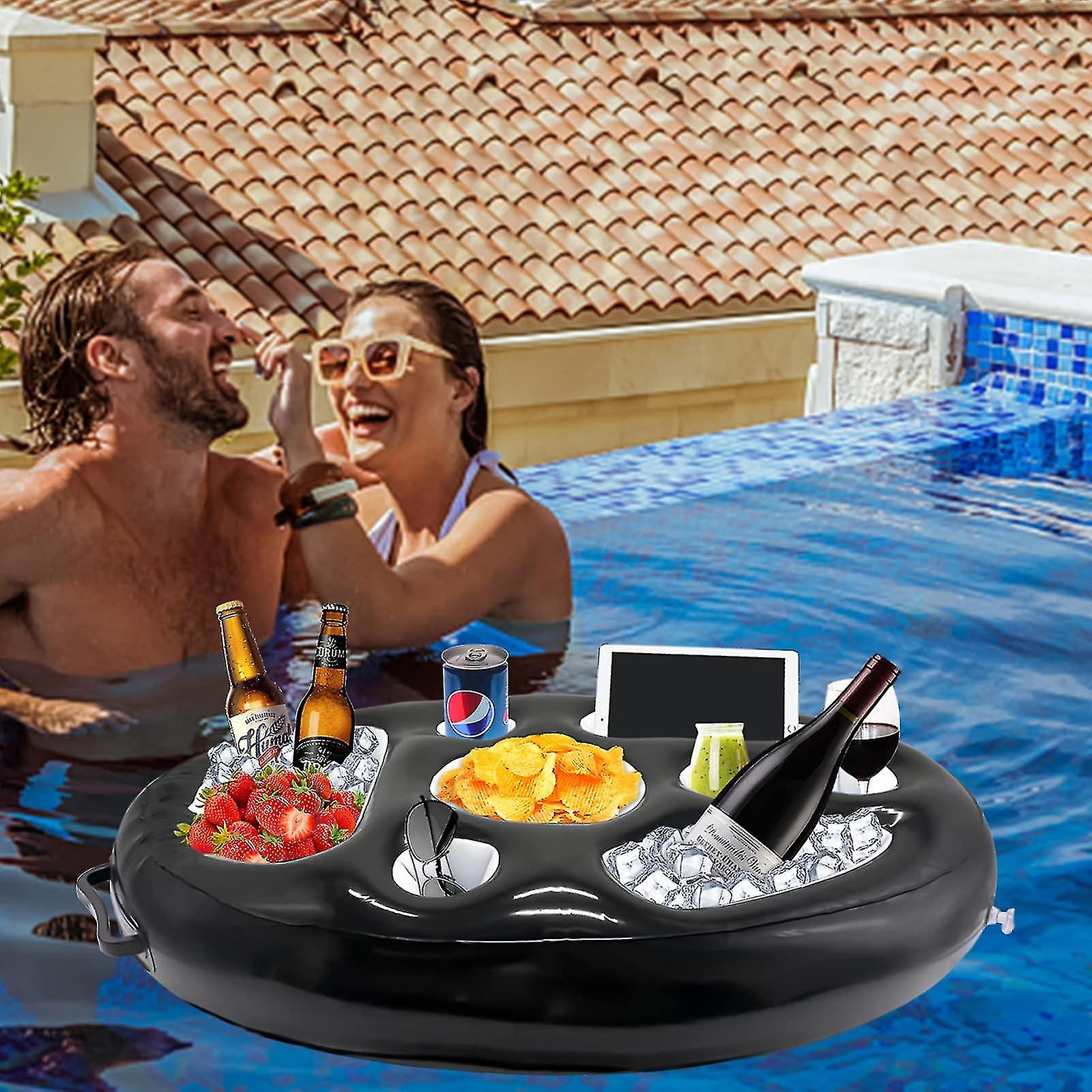 Inflatable Drink Holder, 8 Holes Floating Pool Bar, Drink Cup Holder ...