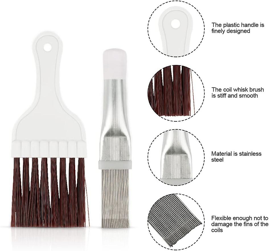 2 Pieces Air Conditioner Condenser Cleaning Brush, Stainless Steel Air ...