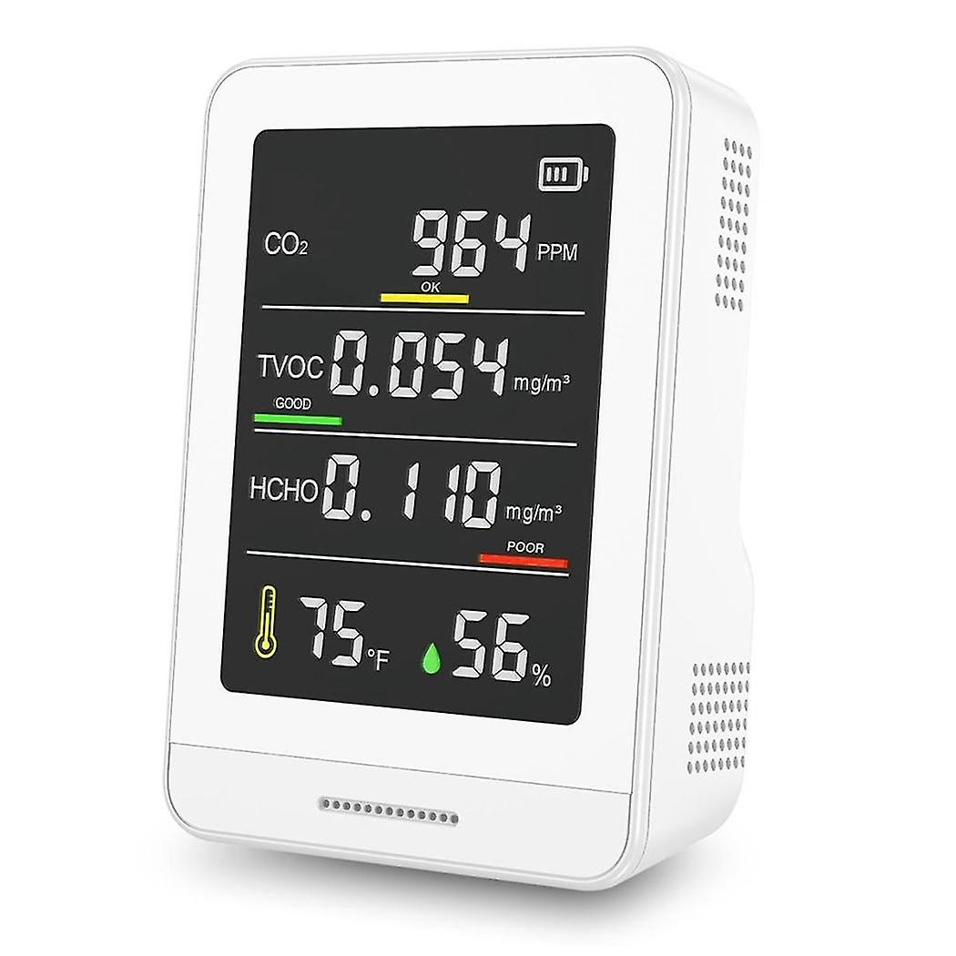Air Quality Monitor Indoor-air Quality Tester Detects, Co2, Temperature ...