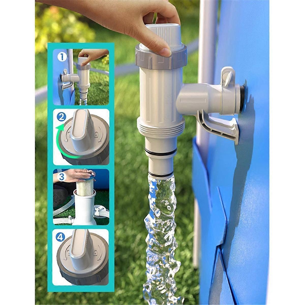 Pool Hose Adapter, Pool Hose Holder and Plunger Valve, Pool Replacement ...