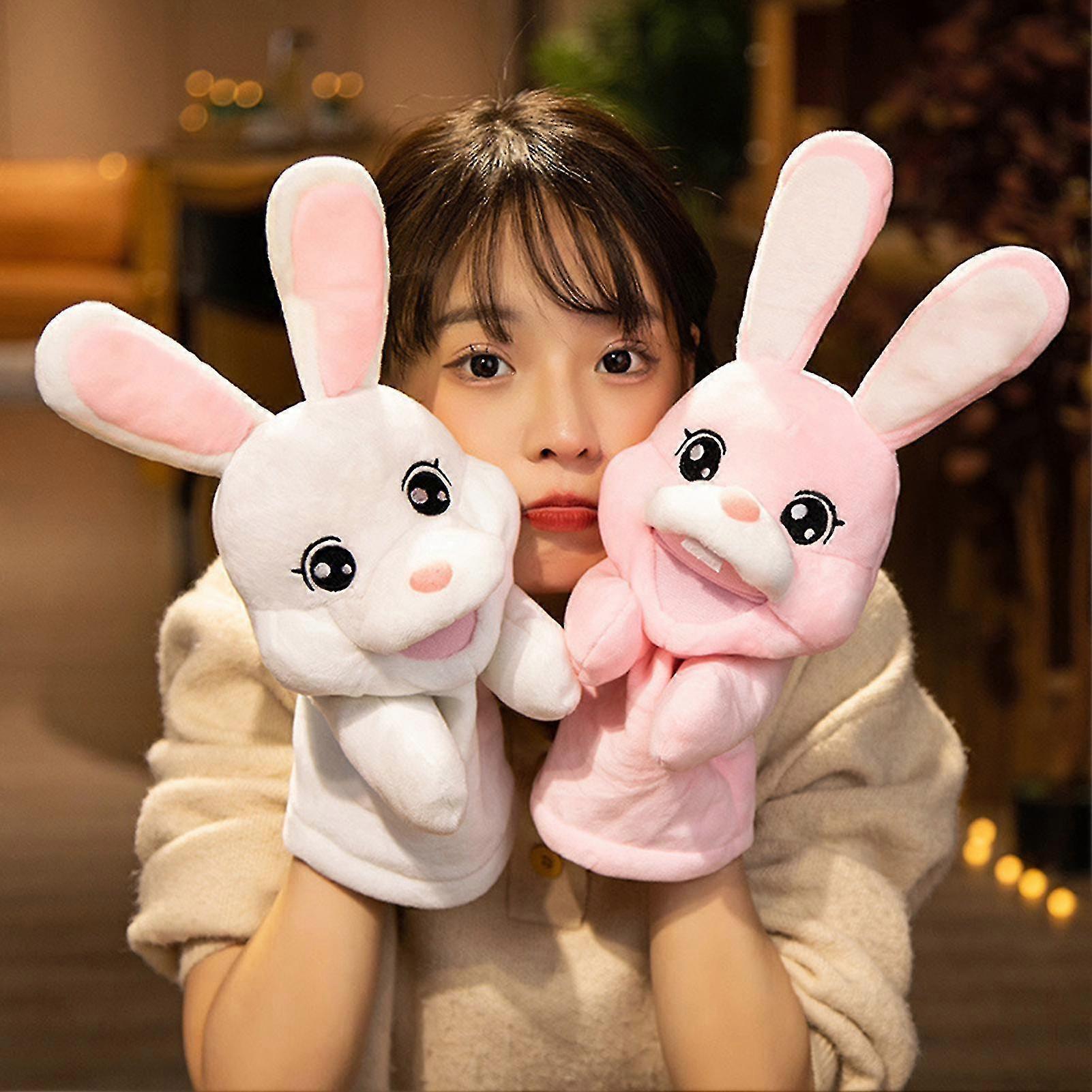35cm Animal Hand Puppet Filling Soft Bunny Doll Plushies Parent-child ...