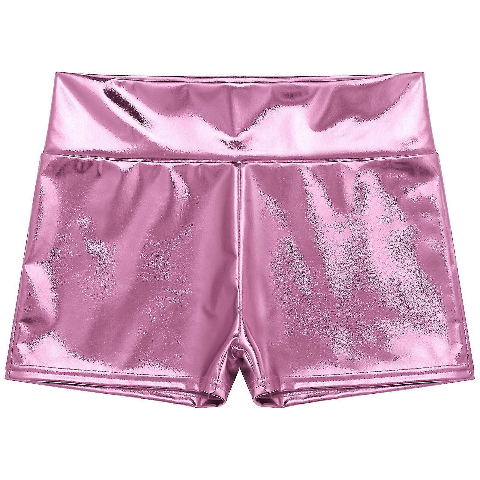 Women Pole Dance Shorts High Waist Metallic Shiny Patent Leather Hot ...