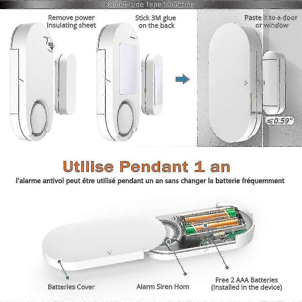 Door And Window Alarm, Wireless Door And Window Detectors With Remote ...