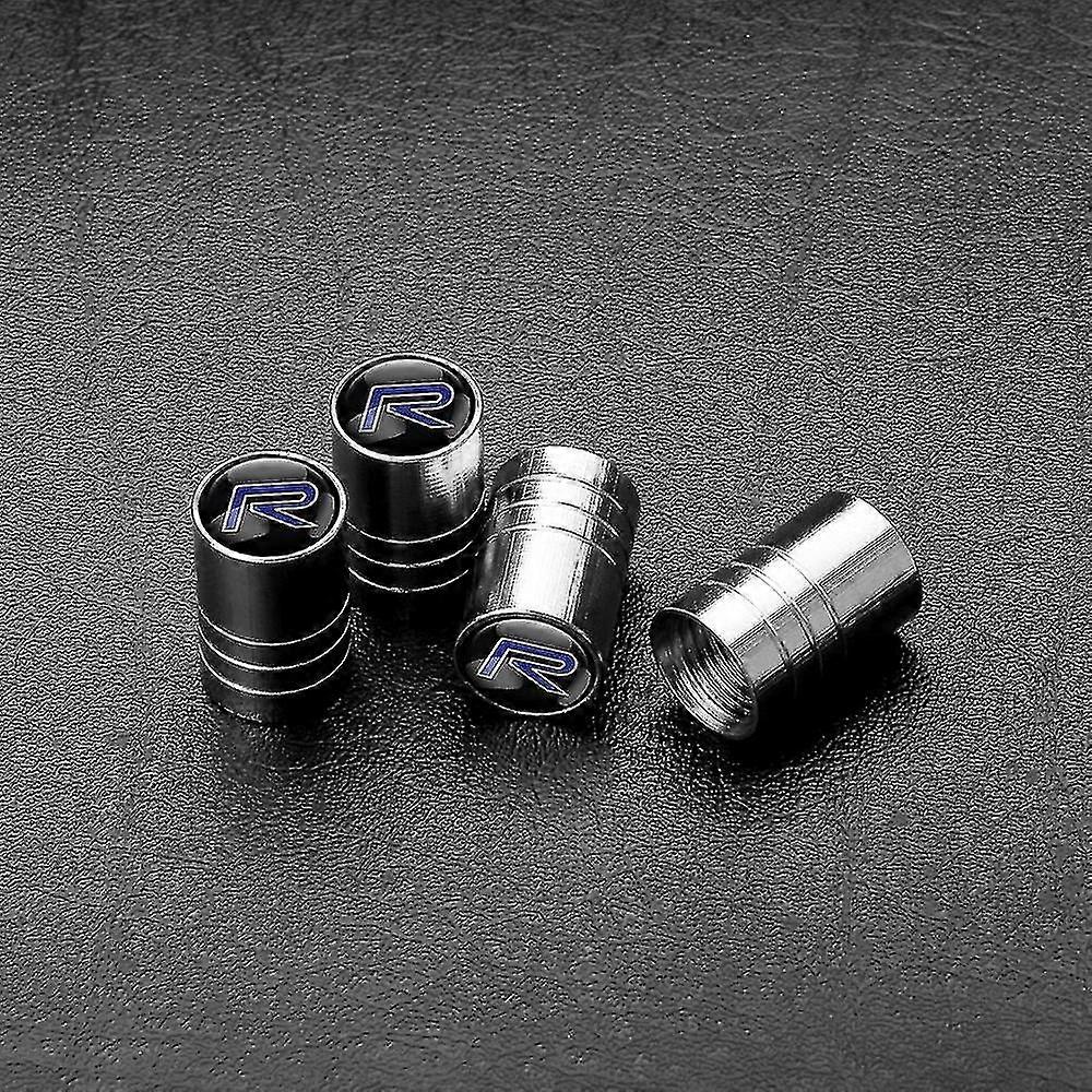 4pcs Metal R Design Badges Car Wheel Tire Valve Caps Cover Auto ...