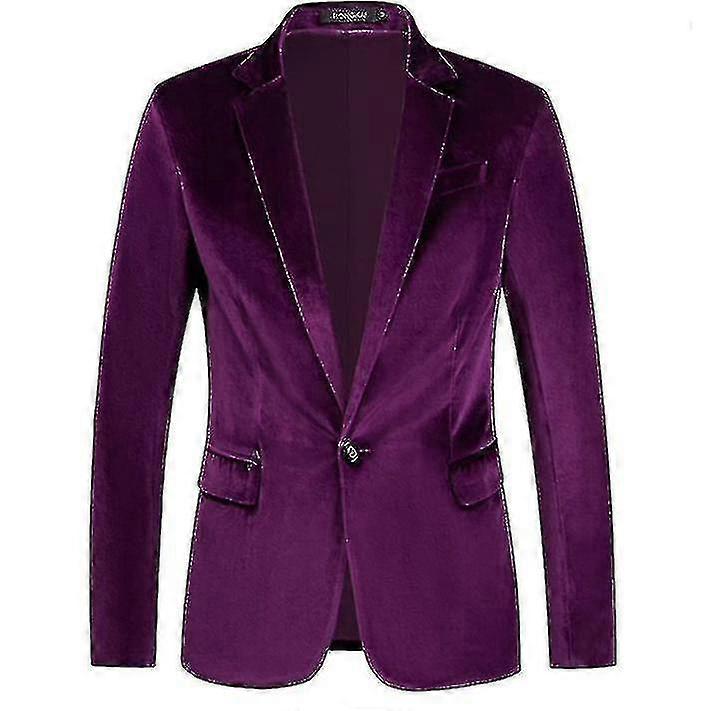 Men's Slim-fit Solid Velvet Blazer Tuxedo Dinner Suit Jacket | Fruugo UK