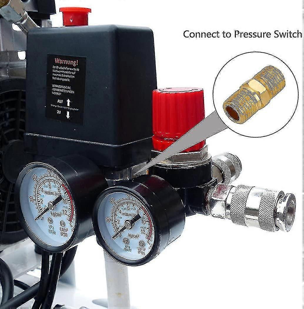 Air Pressure Regulator Three Way Valve 175psi 12bar 1/4 Inch Air Pressure Gauge Regulator For ...