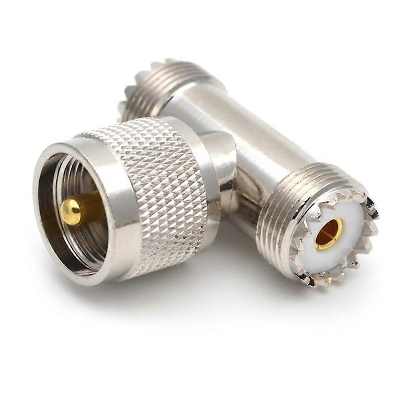 PL259 UHF Male to Dual SO-239 UHF Female SO239 Triple Tee Type 3 Way ...