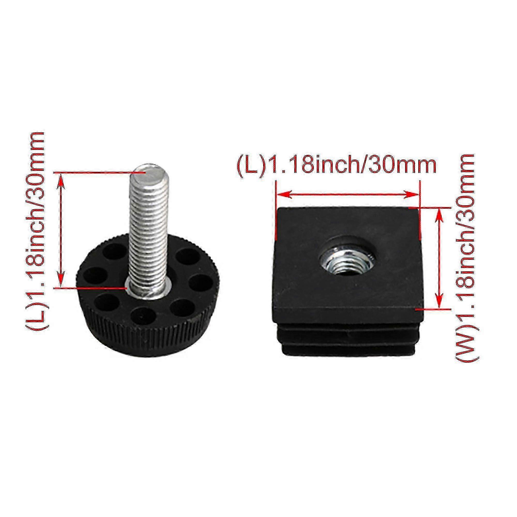 10 Pieces Adjustable M8 Thread Furniture Foot 3x3cm Square Table Leg ...