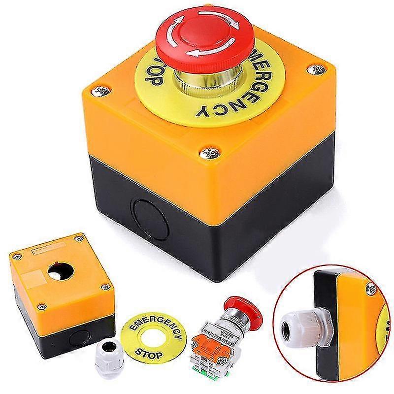 1 No 1 Nc 10a 660v Emergency Stop Push Button Red Mushroom Switch Station | Fruugo UK