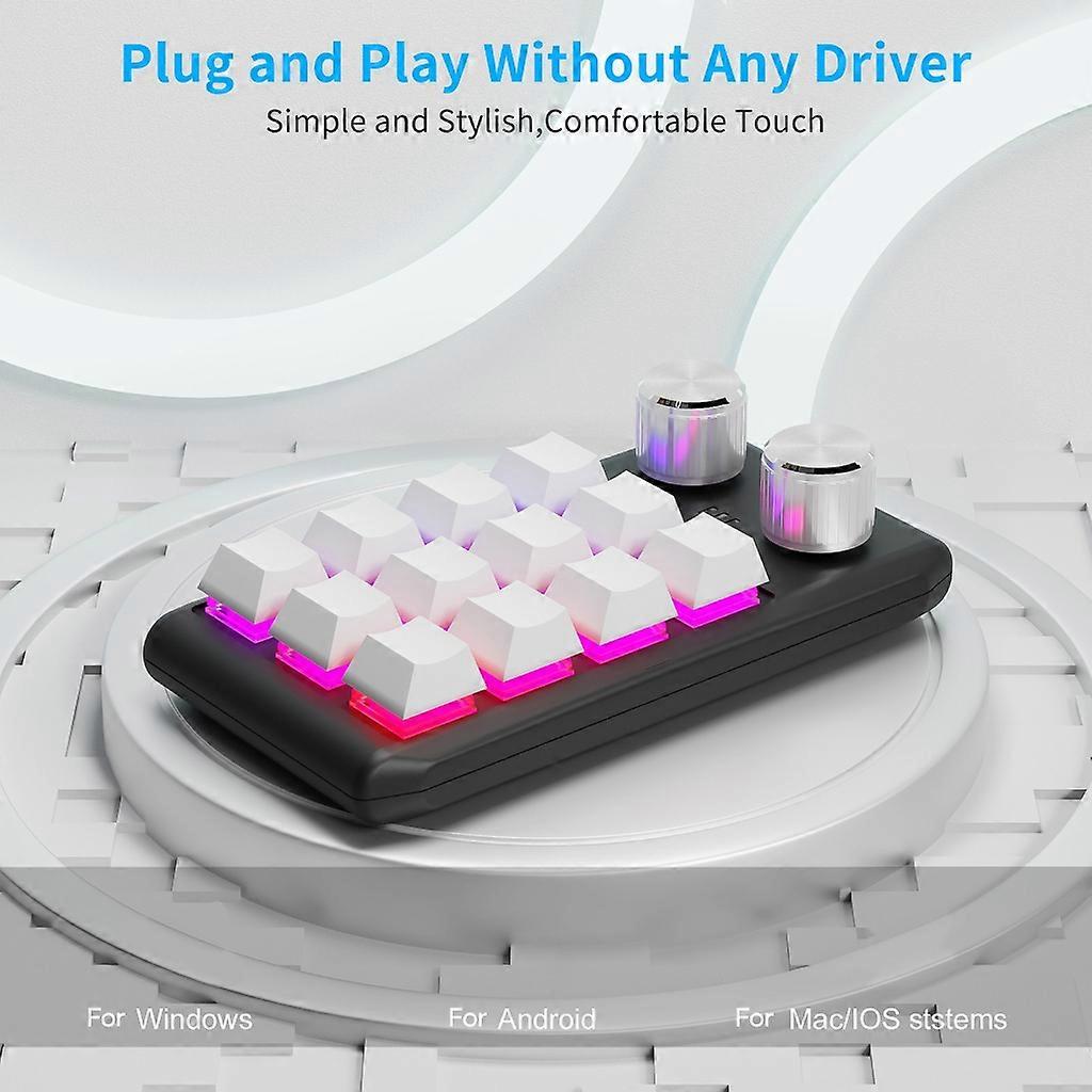 Ergonomic One-Handed Mechanical Keyboard with 12 Macro Keys and RGB ...