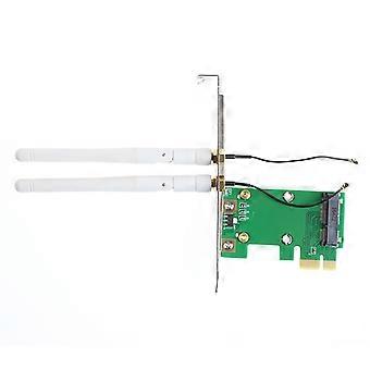 Wireless Wifi Network Card Mini PCI-E To PCI-E 1X Desktop Adapter + 2 ...