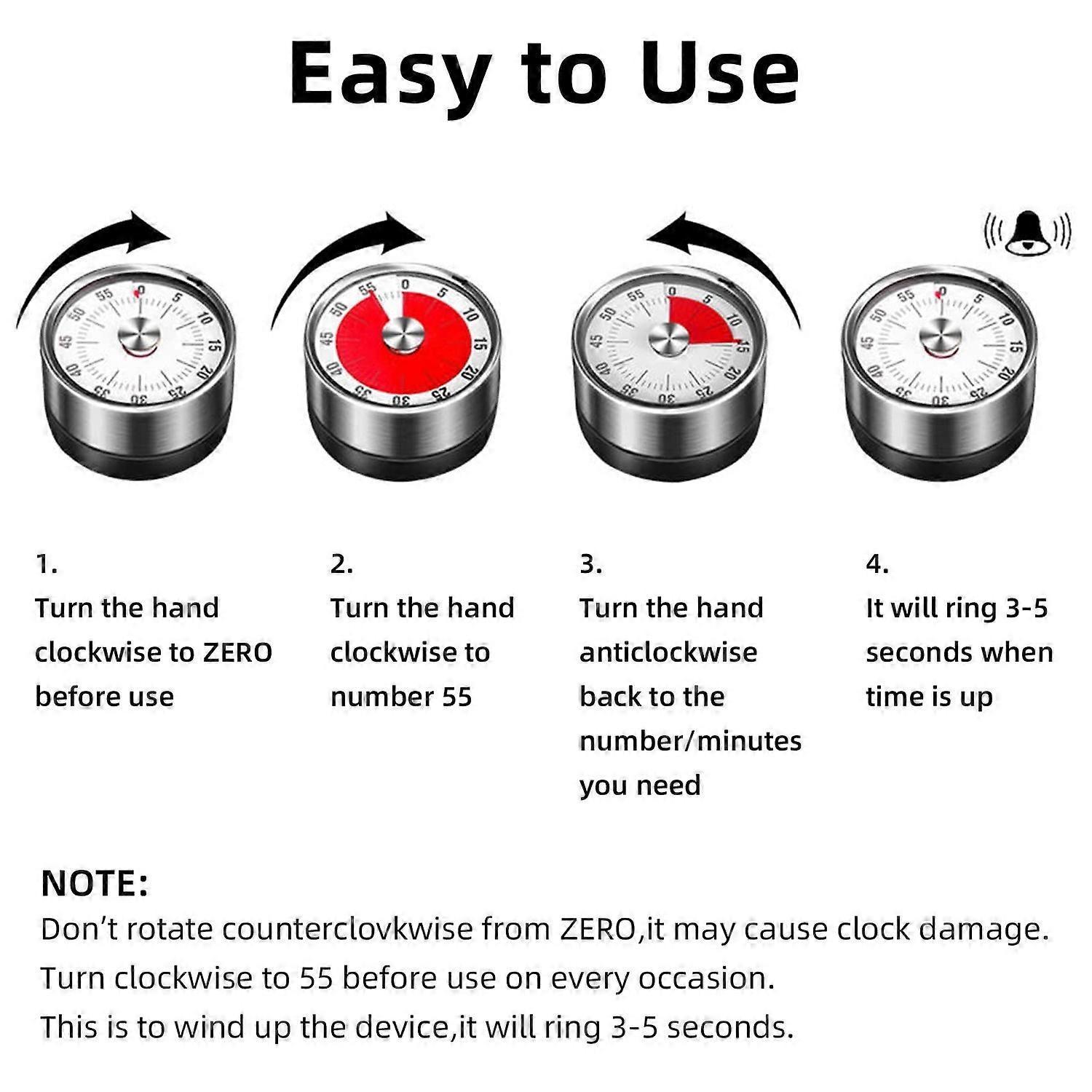 2024 Suitable Mechanical Timer - 60-Minute Magnetic Stopwatch for ...
