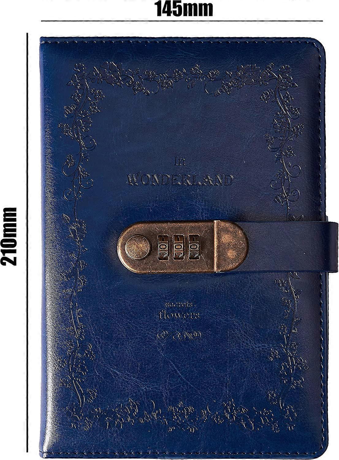 Vintage PU Leather Diary with Combination Lock(Floral Pattern), A5 ...