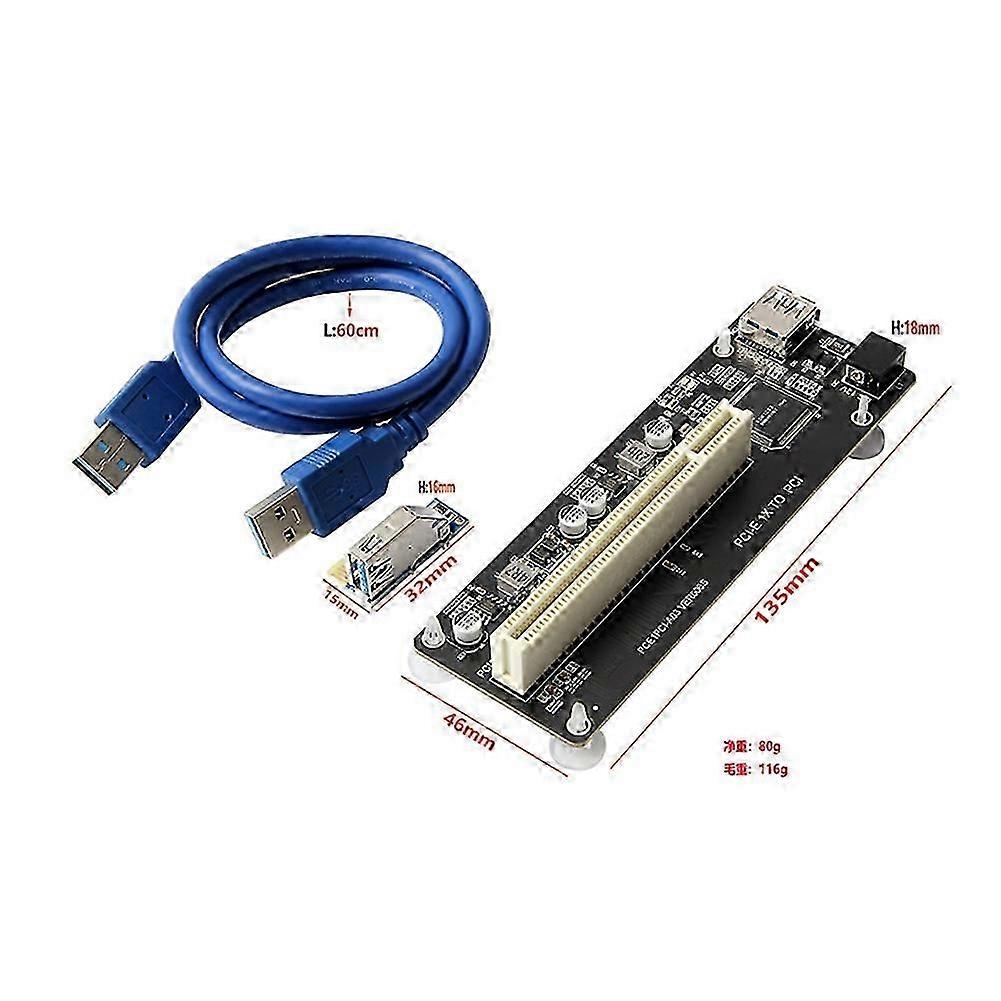 PCIE PCI-E PCI Express X1 to PCI Riser Card Bus Card High Efficiency ...