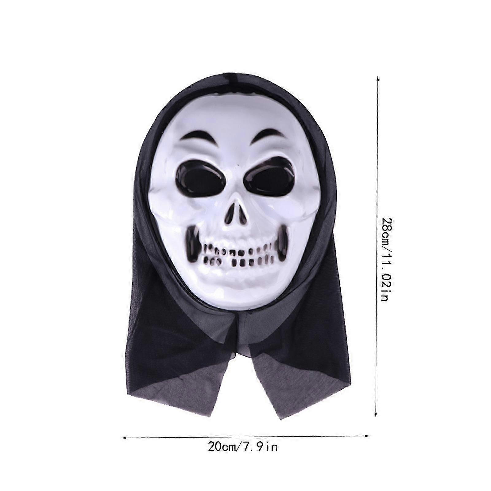 Mask With Shroud 2024 Halloween Scream Full Head Masks Scary Party ...