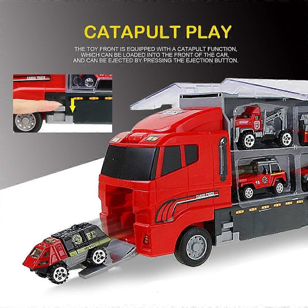 Toy fire department Fire engine Toy car set Car transporter Fire engine ...