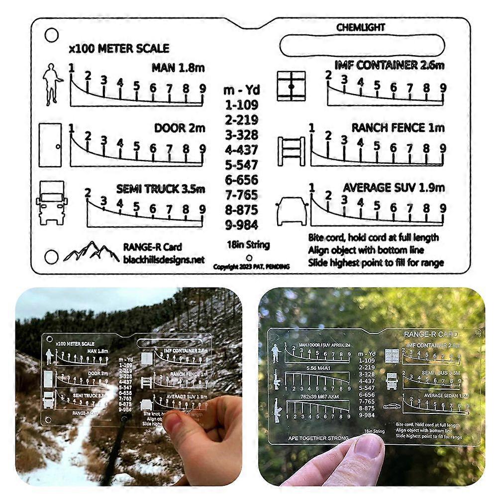 Hunting Range Finder Card, Measuring Template Ruler for Outdoor ...
