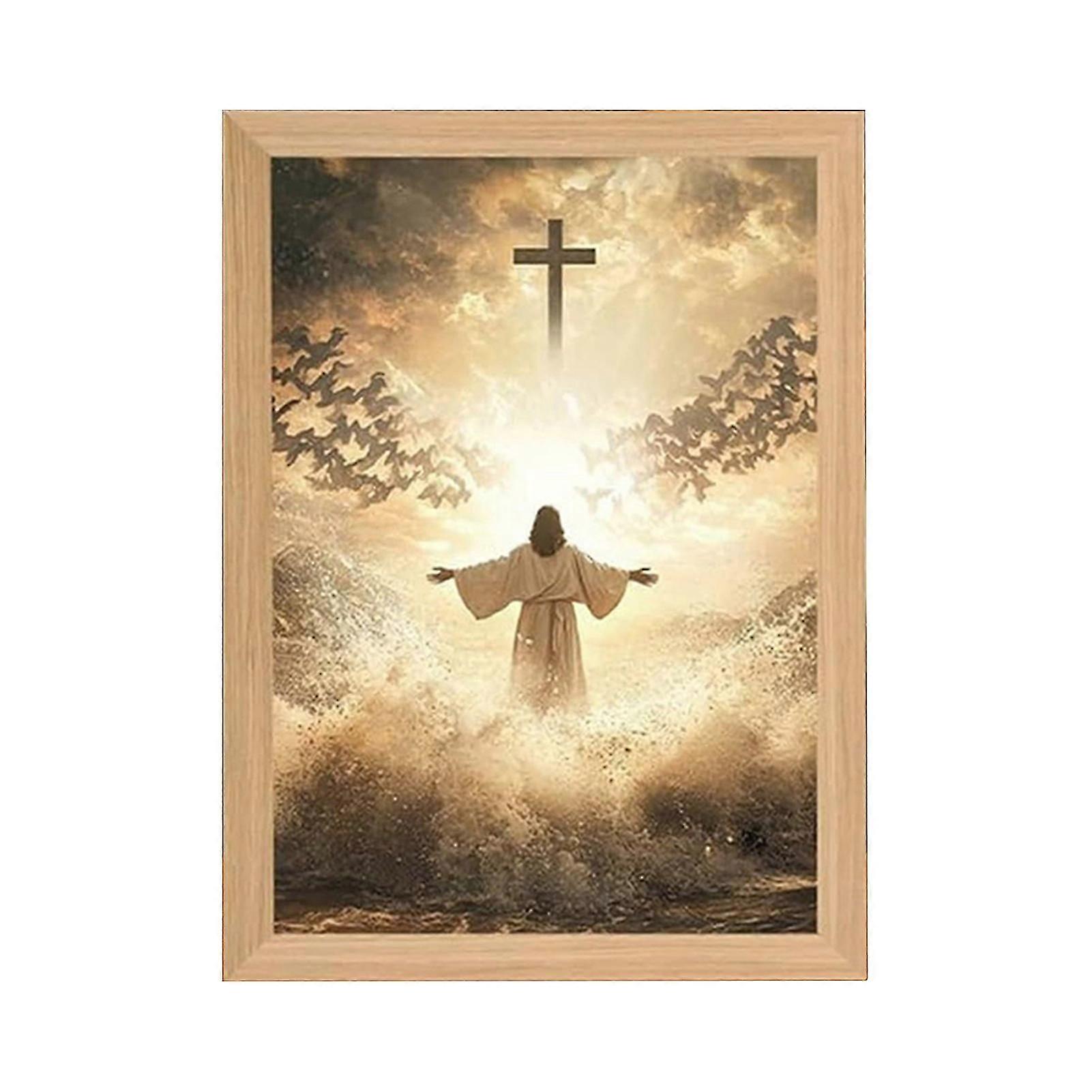 4D LED Jesus Painting with LED Frame, Luminworks Jesus Christian Wall ...