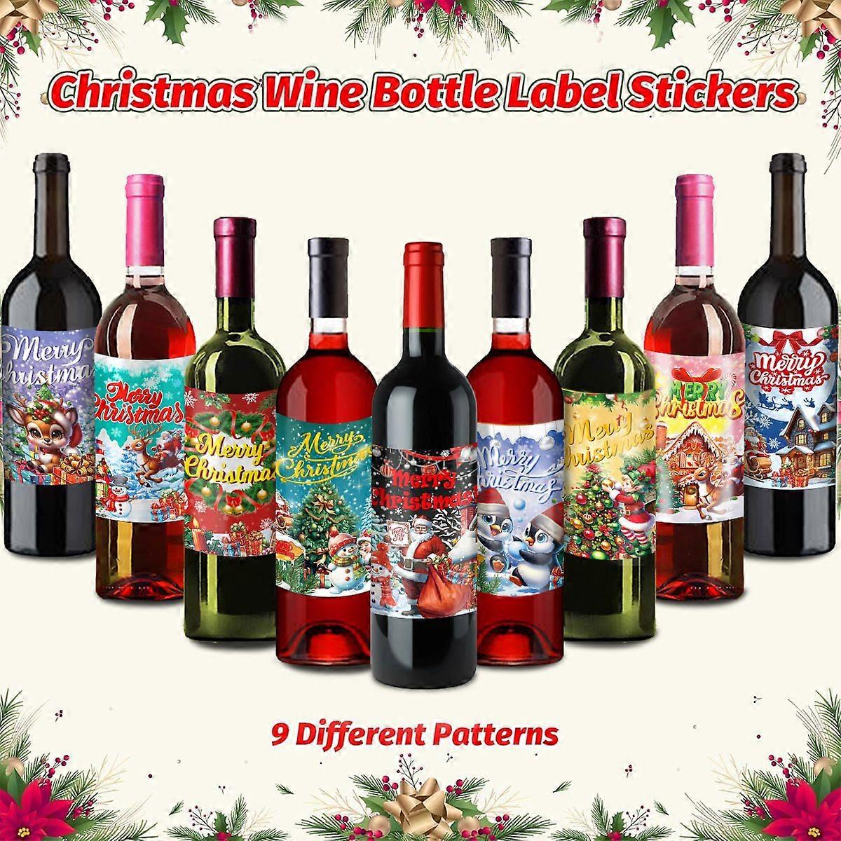 2025 New Christmas Party Wine Bottle Stickers, Christmas Party Wine ...