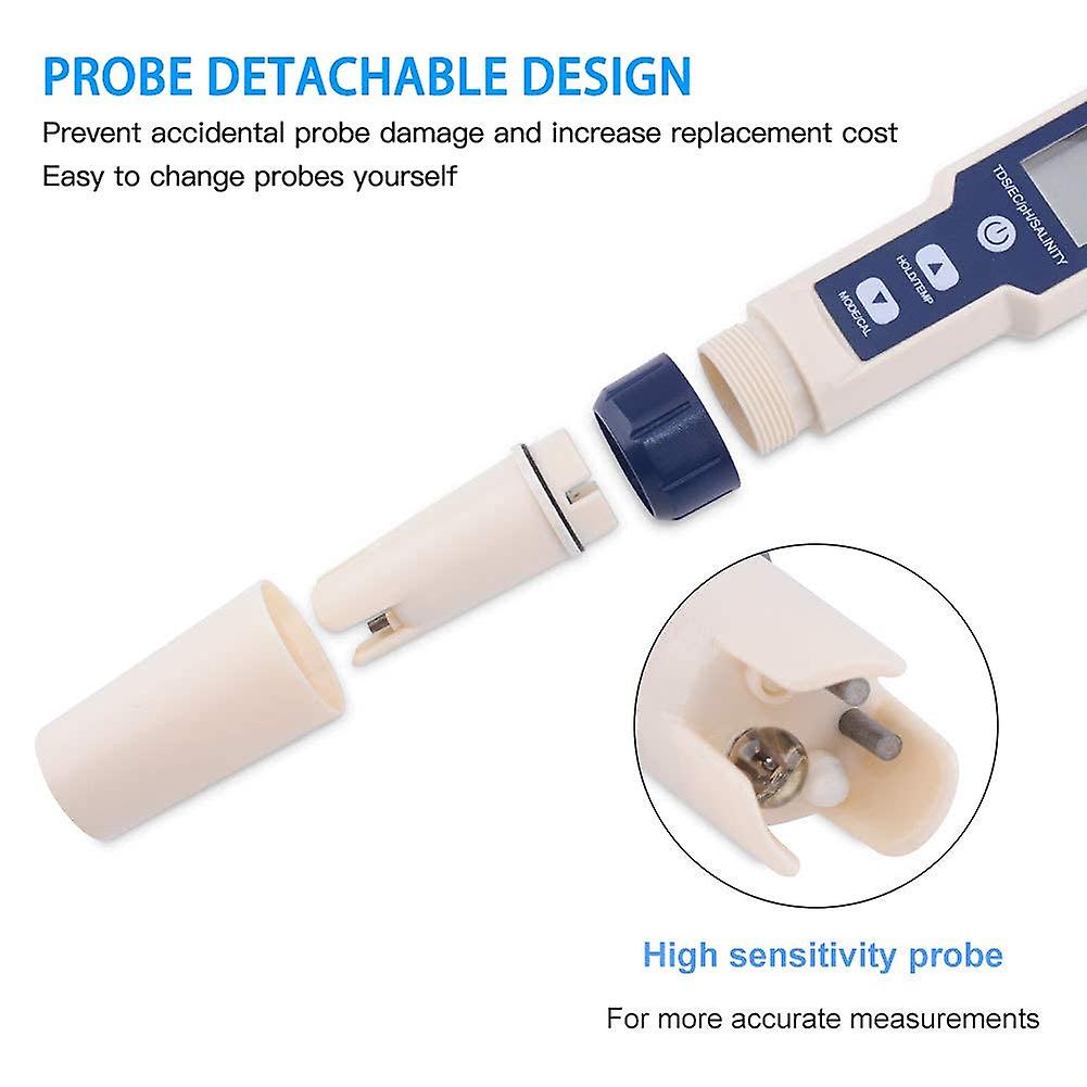 5-in-1 Electronic Ph Meter, Measure Ph & Tds & Ec Salinity ...