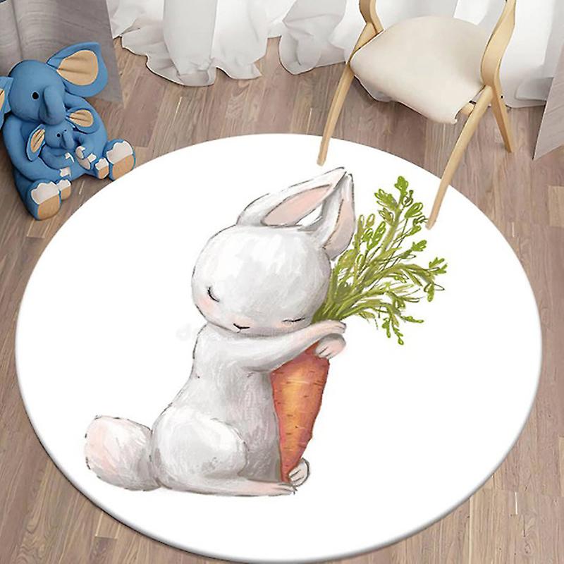 Decorative Carpet Cartoon Bunny Printed Area Rugs Round Carpet For ...