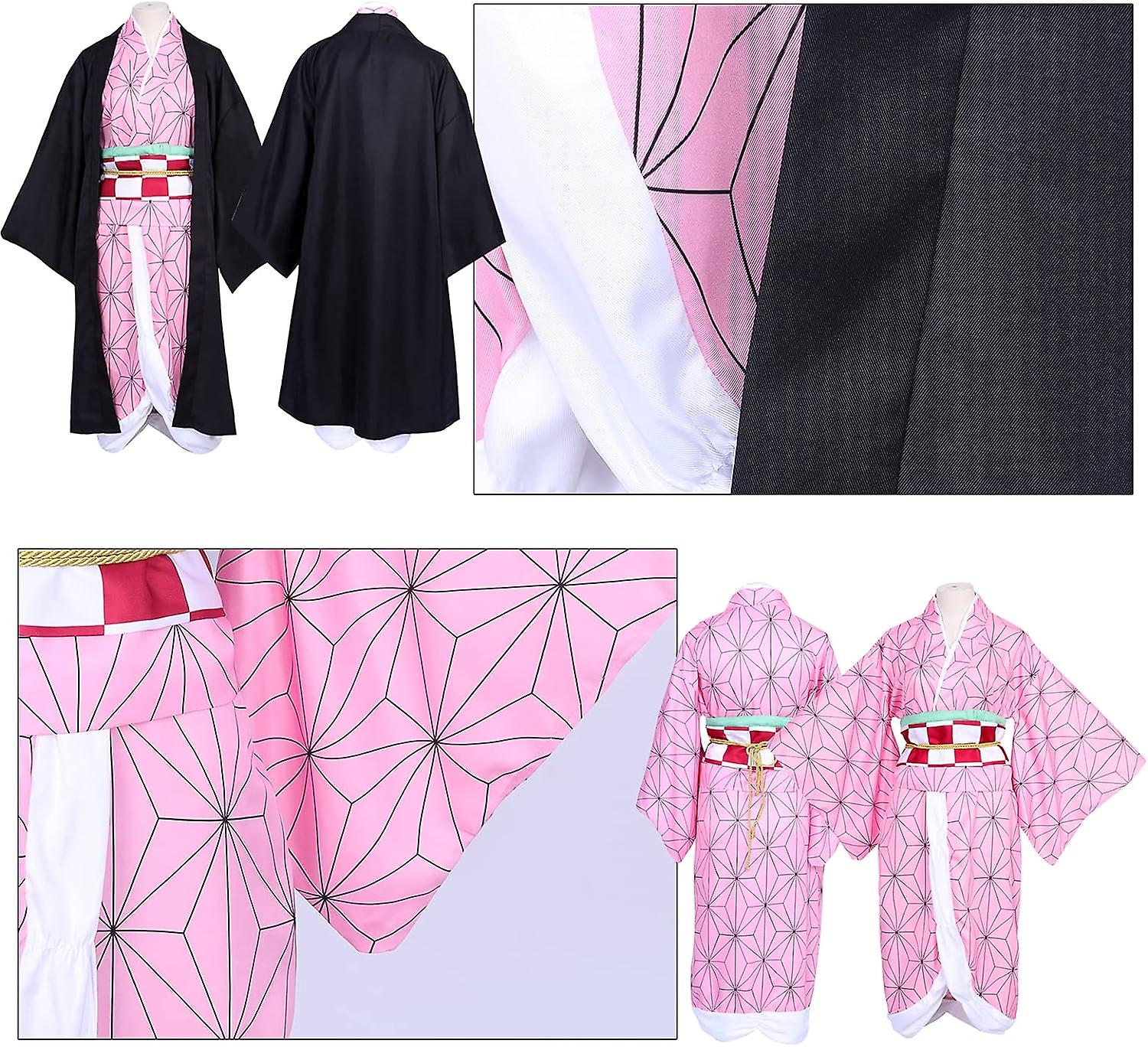 Nezuko Cosplay Costume Demon Slayer Nezuko Kimono Kids Outfit Jacket ...
