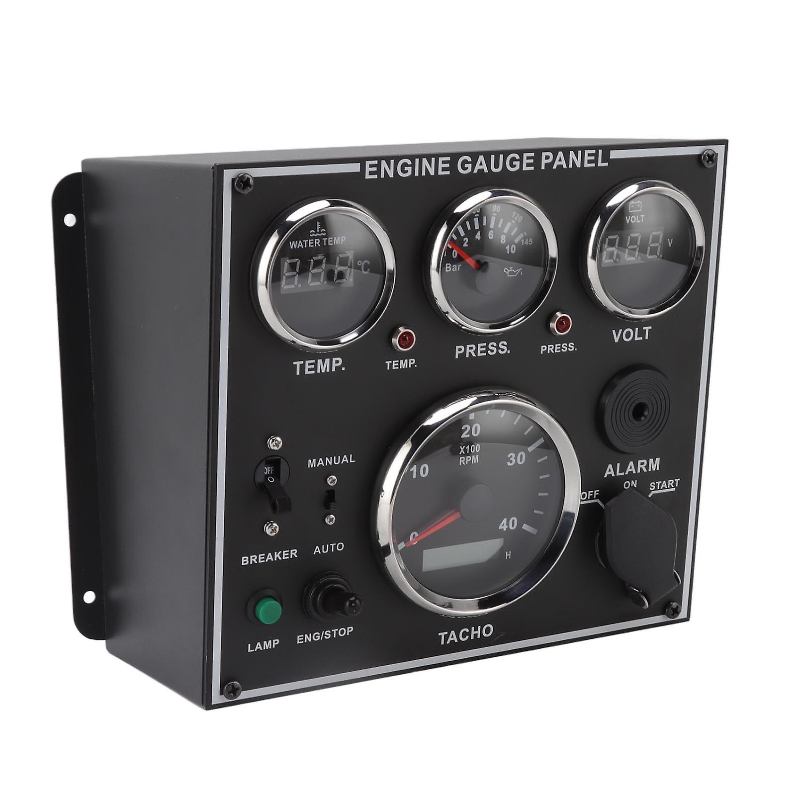 Engine Gauge Panel Water Temperature Oil Pressure Gauge Voltmeter ...