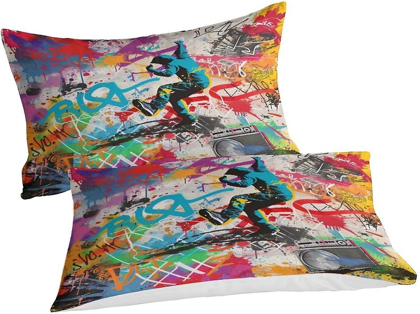 Graffiti Style Quilt Cover Duvet Cover for Boys Girls Comforter Covers ...