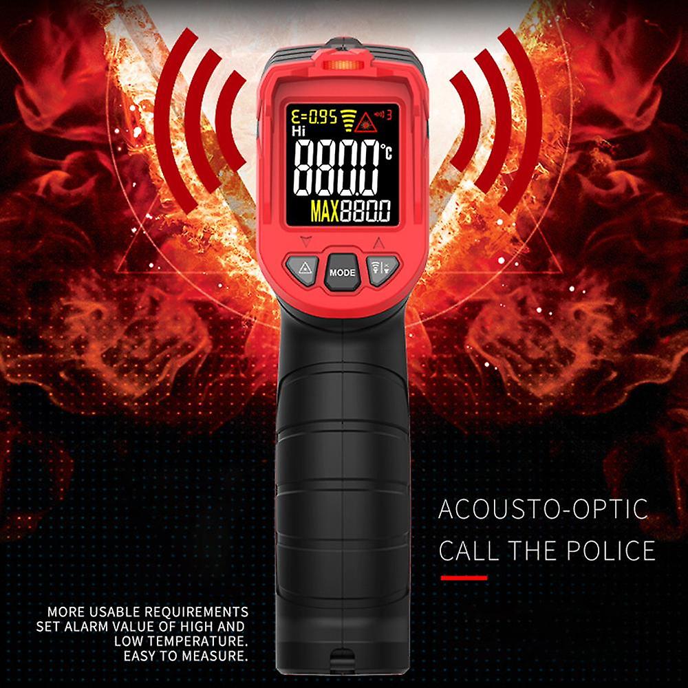 Lcd laser pyrometer infrared ir thermometer temperature measuring ...