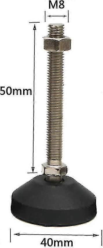 6 Pack D40 X M8 X 50mm Adjustable Swivel Legs, Tilt Nylon Base, Self ...