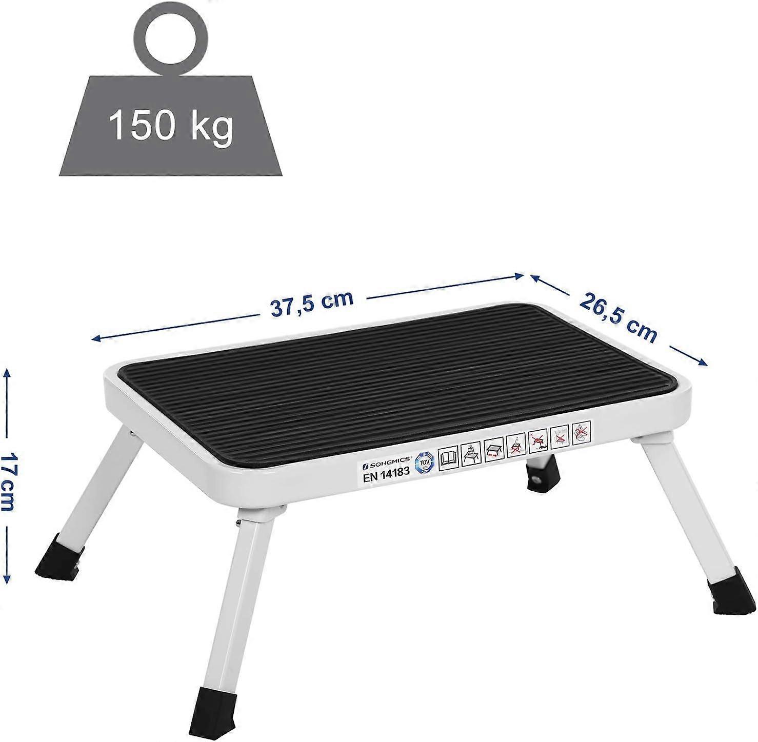 Songmics 1 Tier Step Stool, Step Stool, Ladder, Stool, Steel, Non-Slip ...