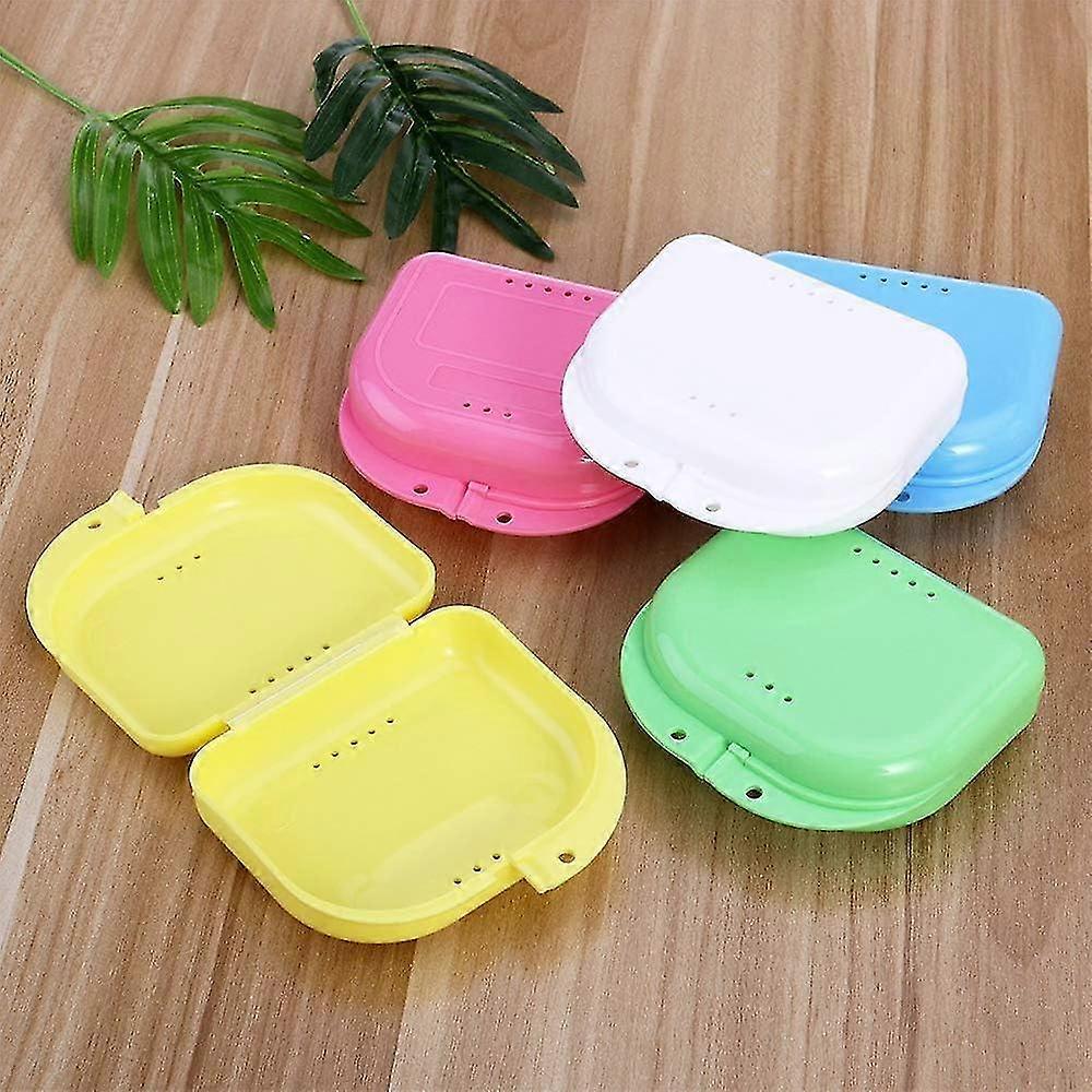 5 Pieces Dental Appliance Storage Boxes, Denture Bath Box Orthodontic ...