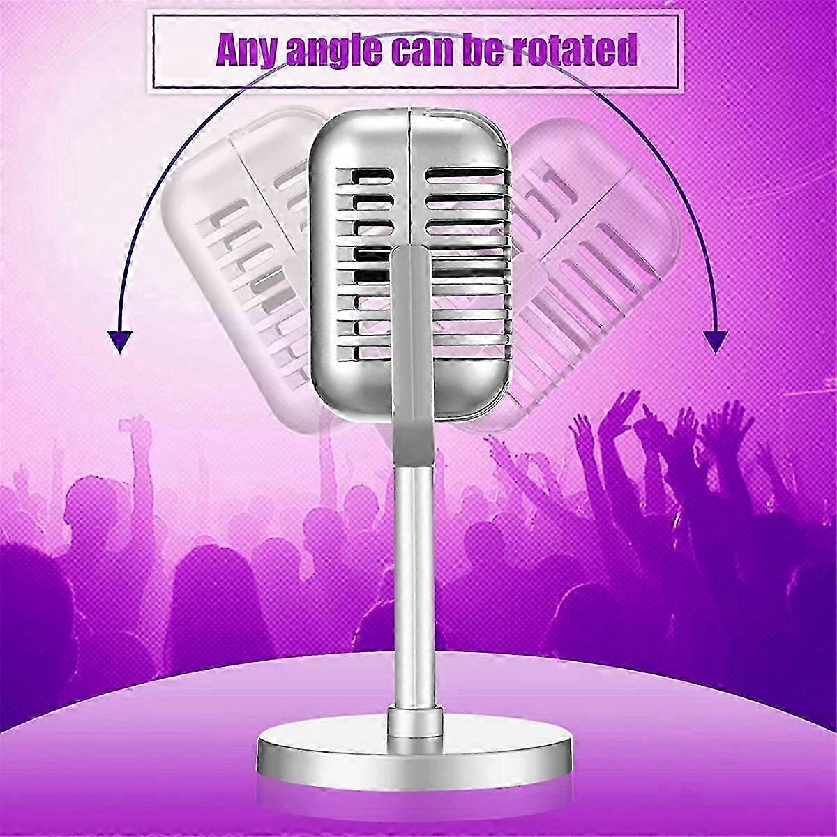 Classic Retro Dynamic Vocal Microphone Vintage Mic Universal Stand for ...