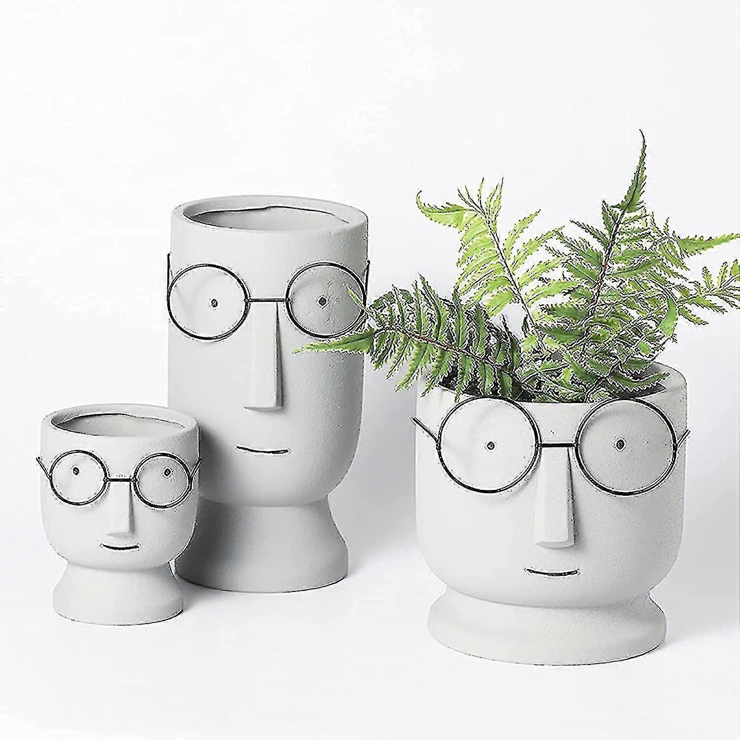 Face Planter Planter Cement Flower Pots,small Ceramic Succulent Pot ...
