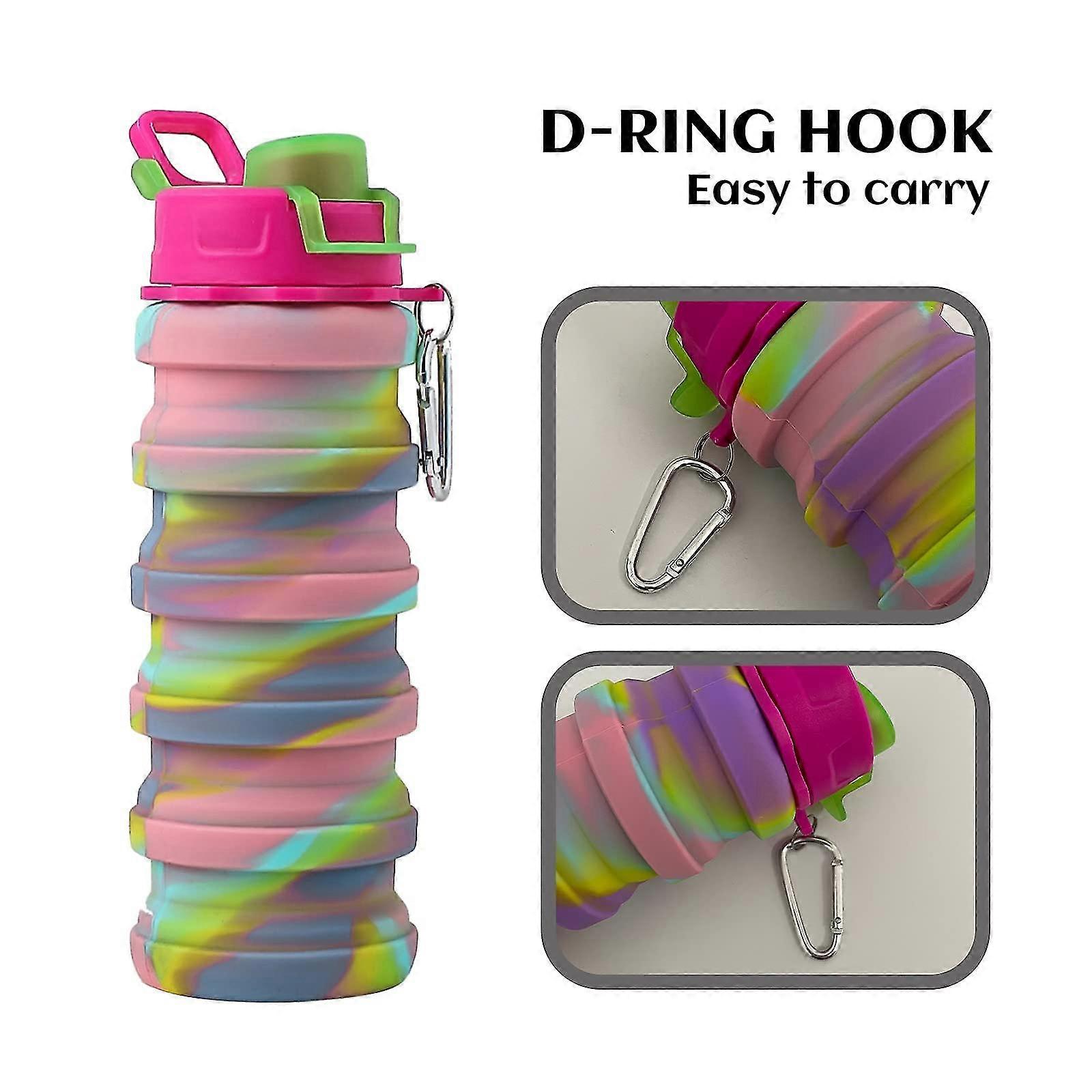 Collapsible Water Bottles - Water Cup 16oz Bpa Free Silicone Foldable Water Bottles Kids ...