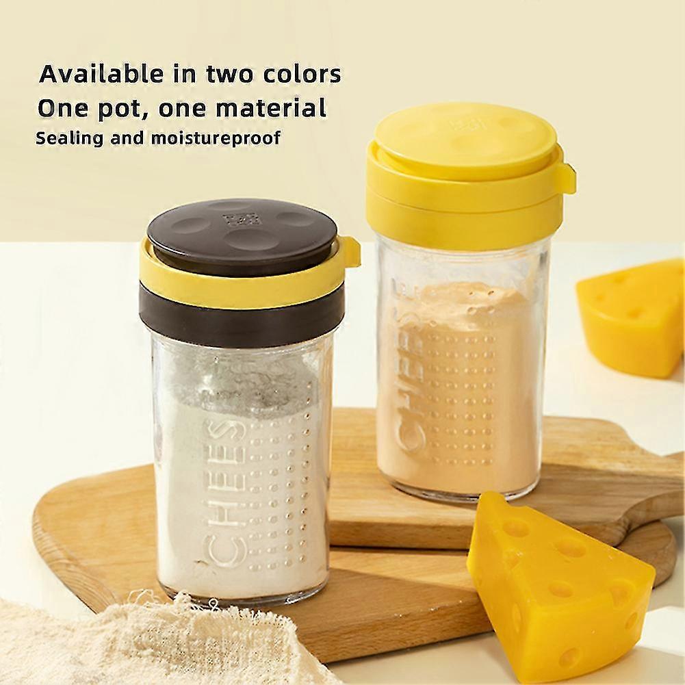 Grated Cheese Shaker Clear Glass Spice Dispenser Kitchen Container with ...