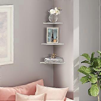 New 3Pcs Floating Corner Shelf Wall Mounted Storage Rack Bookshelves ...