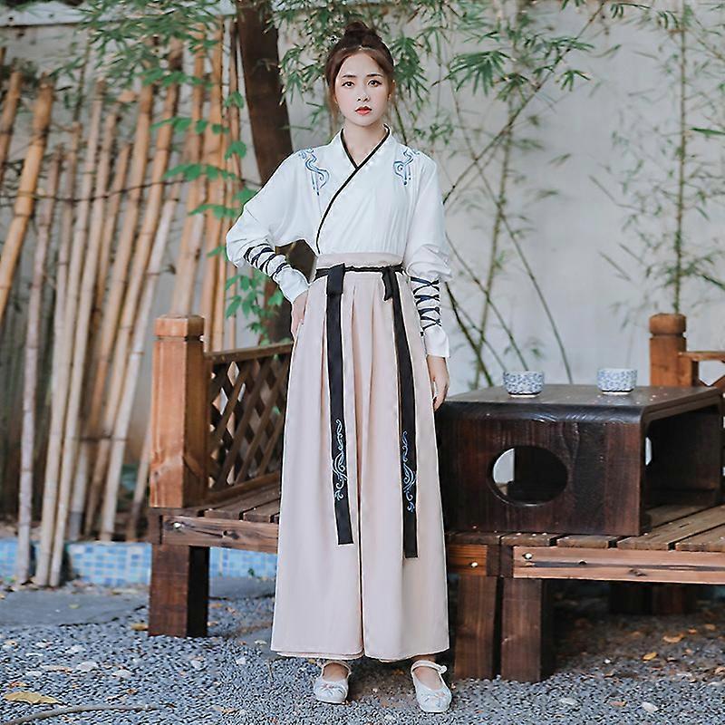 Chinese Couple Black Red Hanfu Female Retro Traditional Embroidery ...