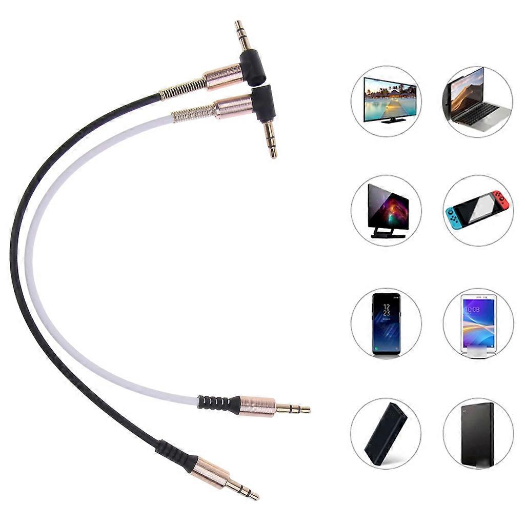 3.5mm Audio Cable, 90 Degree Right Angle 3-Conductor Stereo Aux Cable Cord 3.5mm Male to Male ...